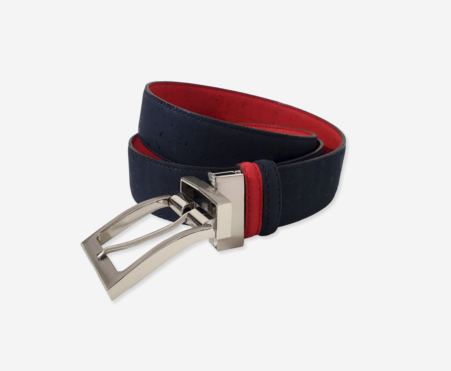 Reversible Belt Red and Blue Cork Fine Cork Portugal